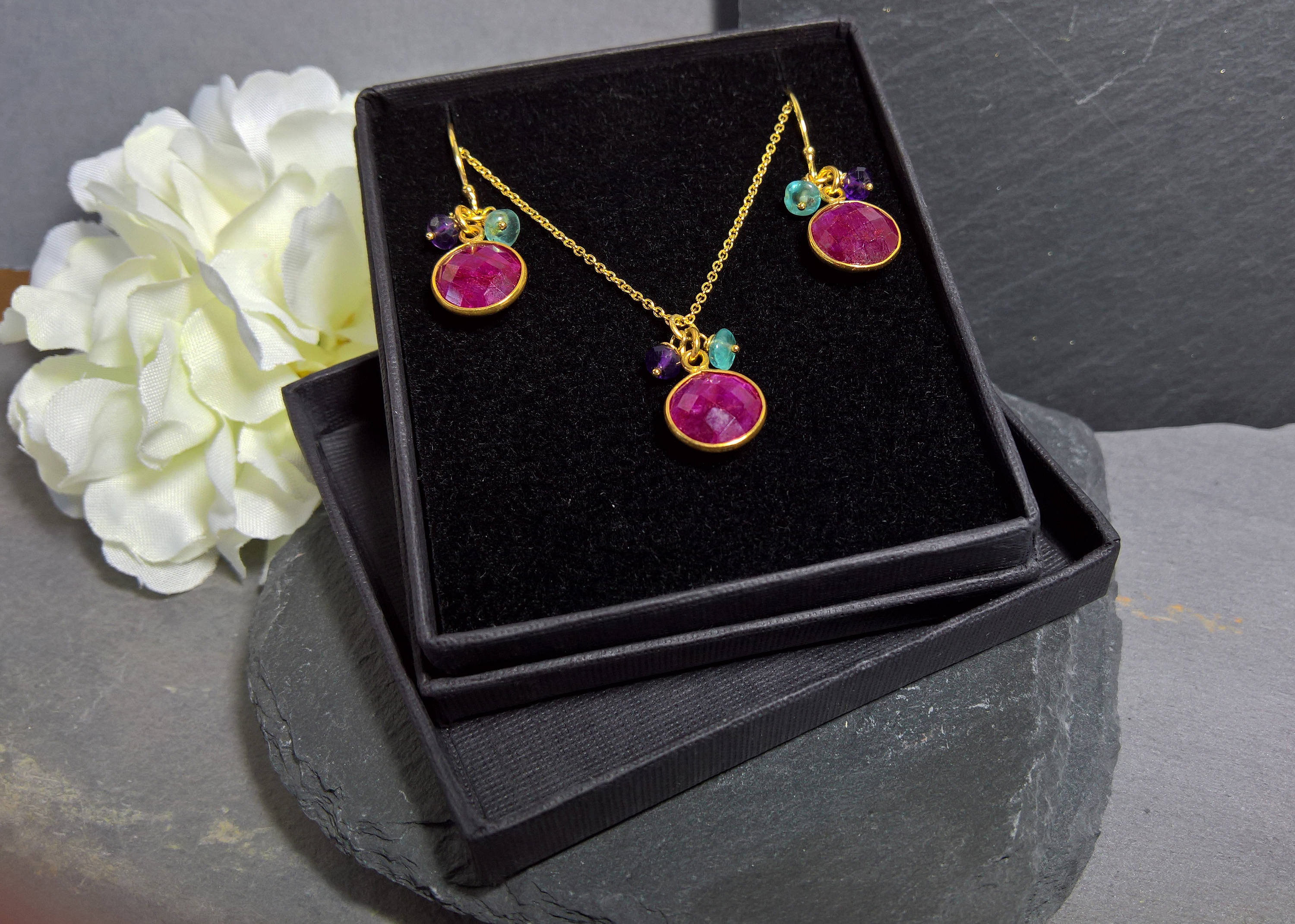 Ruby gift for wife Ruby jewelry gift ideas Xmas jewelry | Etsy