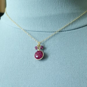 Ruby Pendant Necklace, Gold Vermeil, July Birthstone, Cancer Zodiac - Etsy