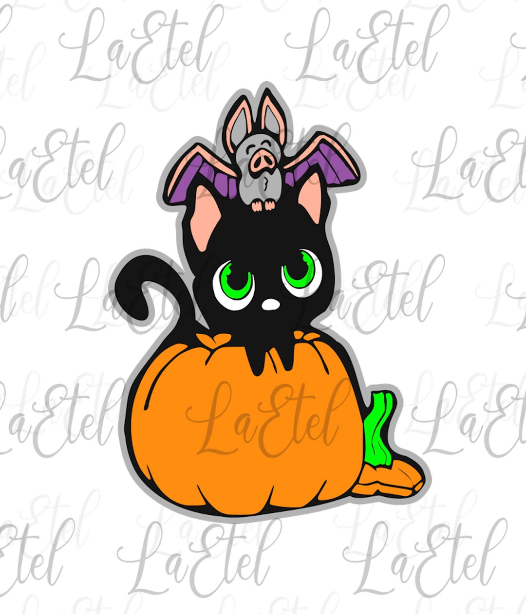 Halloween Pumpkin Cat Bat Clipart, SVG, PNG, Instant Digital Download ...