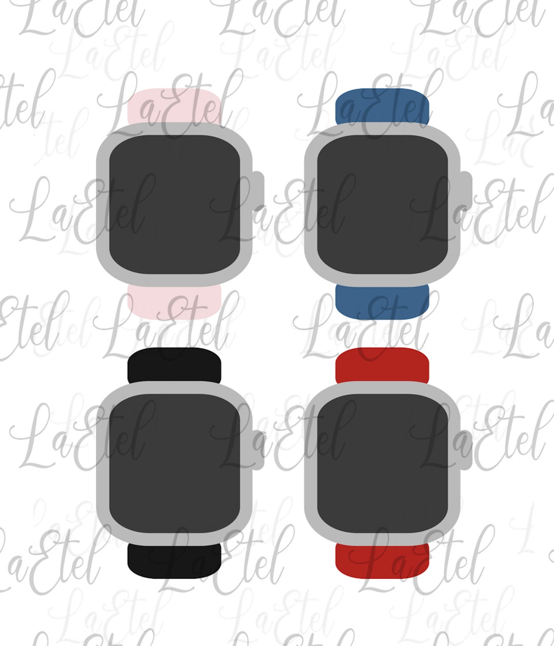 Apple Iwatch SVG, PNG, Clipart, Red, Blue, Black, Pink, Wristband - Etsy