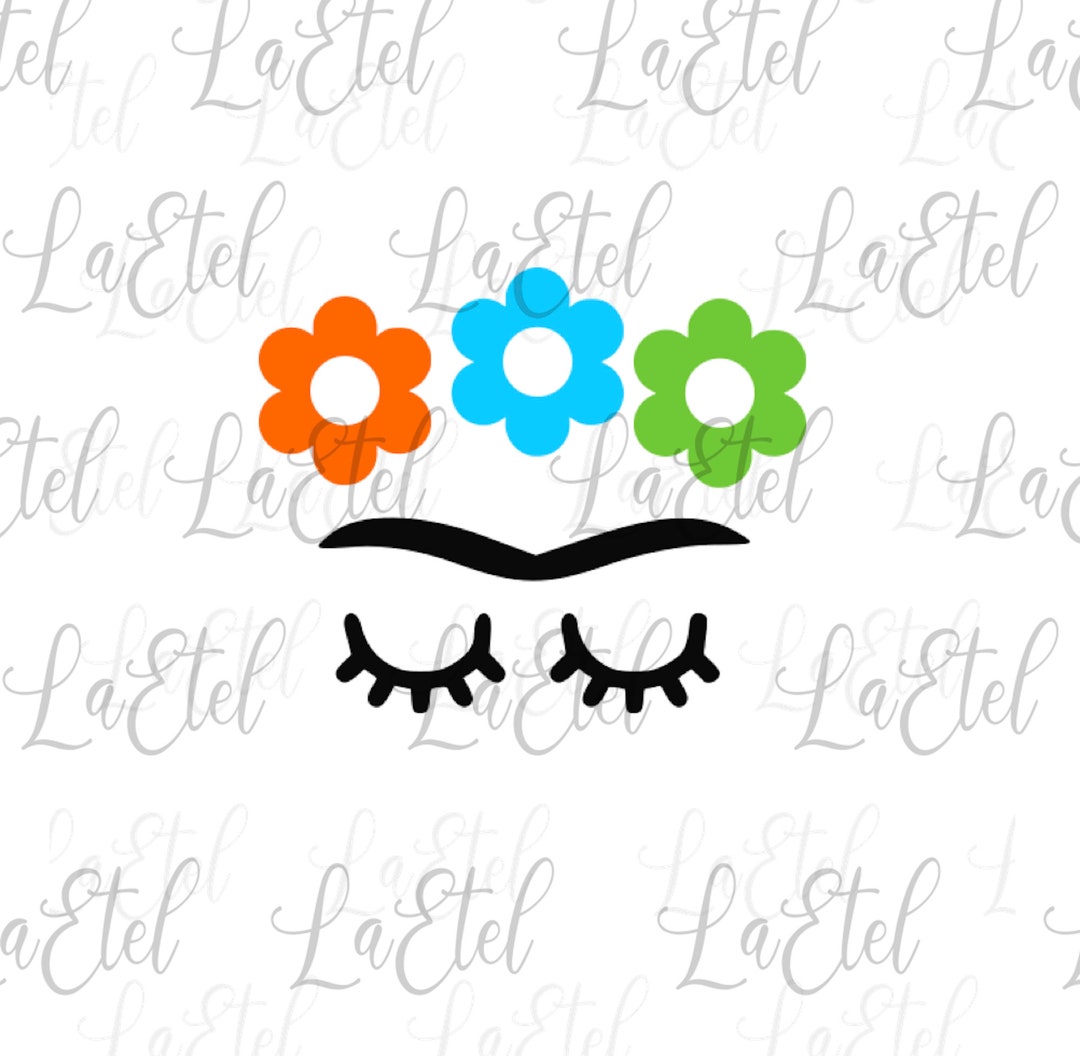 Frida Kahlo SVG Instant Digital Download Brows Lashes Flowers PNG ...