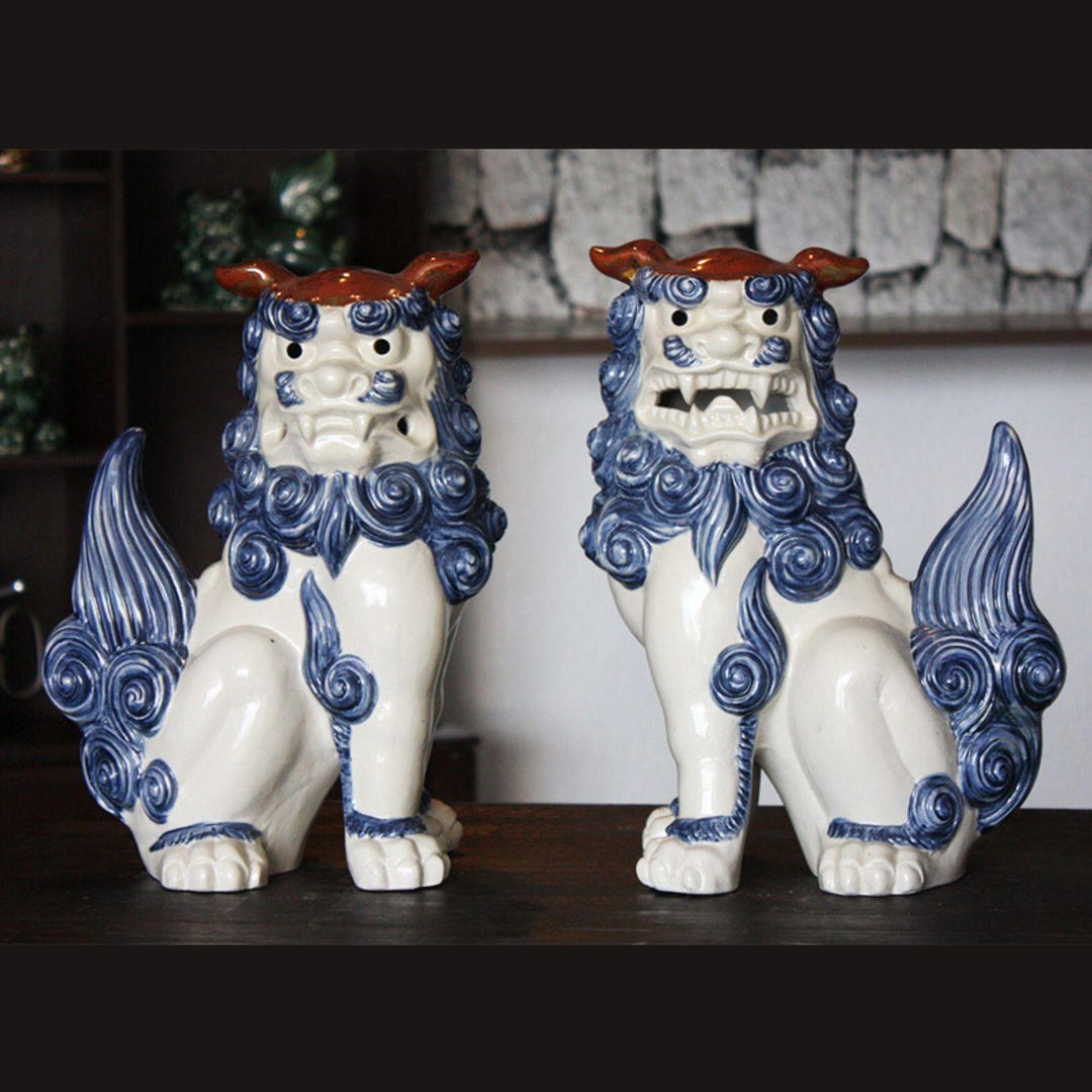 Japanese Shisa Dog Gift Celebration Present Japanese Ceramics Ryuku ...