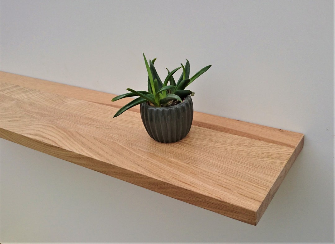 Wall Shelf Wild Oak 30-190 Cm Made of Clear Lacquered, Rustic Wild Oak ...