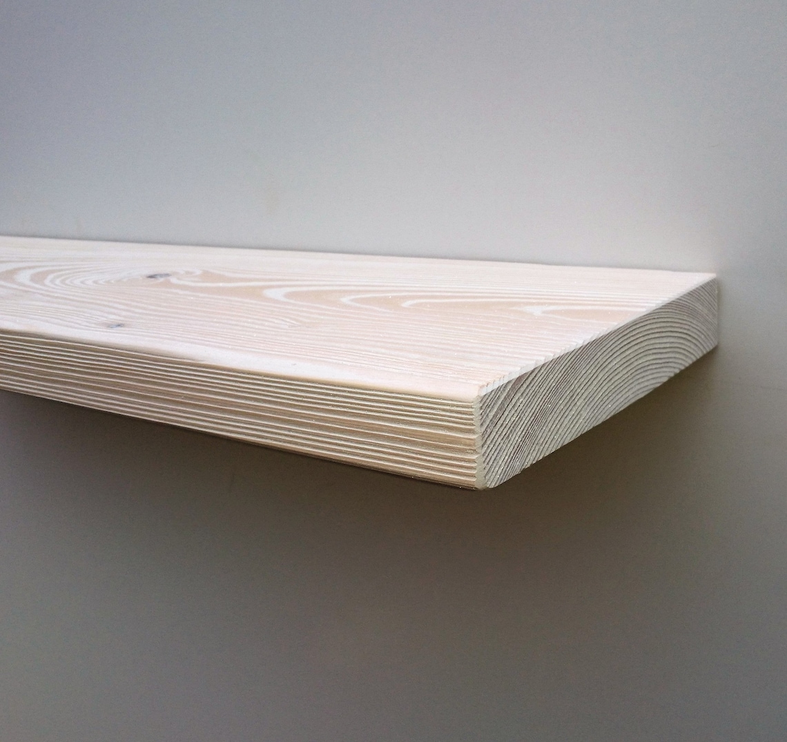 Wall Shelf Wall Board White Made of Structured Wood Floating Wall Shelf ...