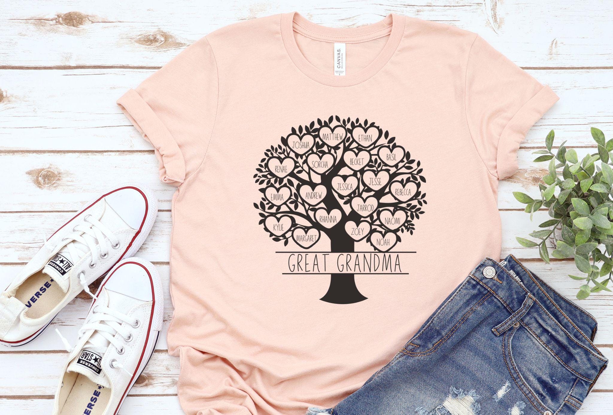 Personalized Family Tree Shirt Special Gift for Mom Grandma Custom ...