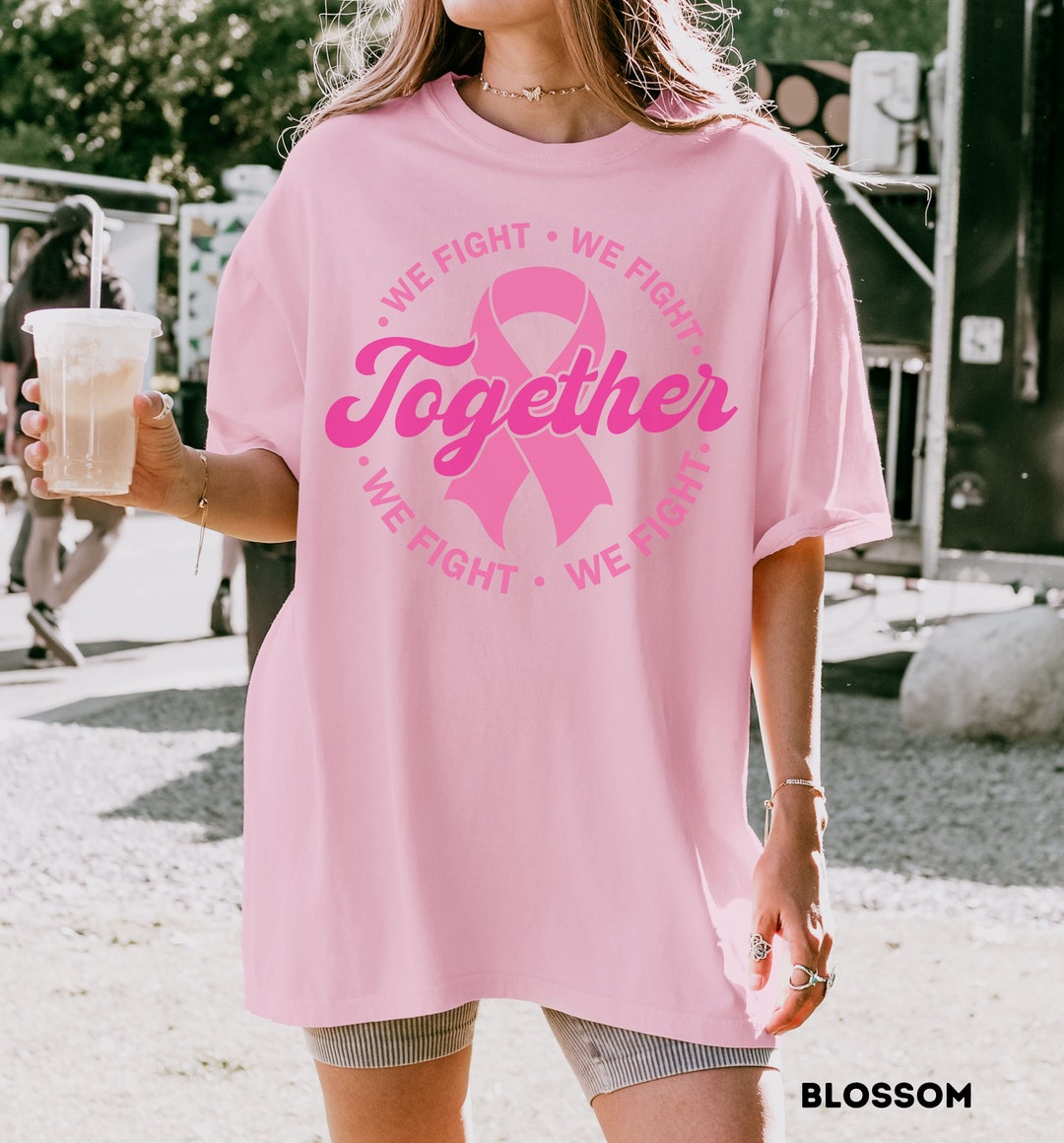 Breast Cancer Shirt Women Pink Ribbon Awareness Cancer Survivor Gift T-shirt Fight Together ...