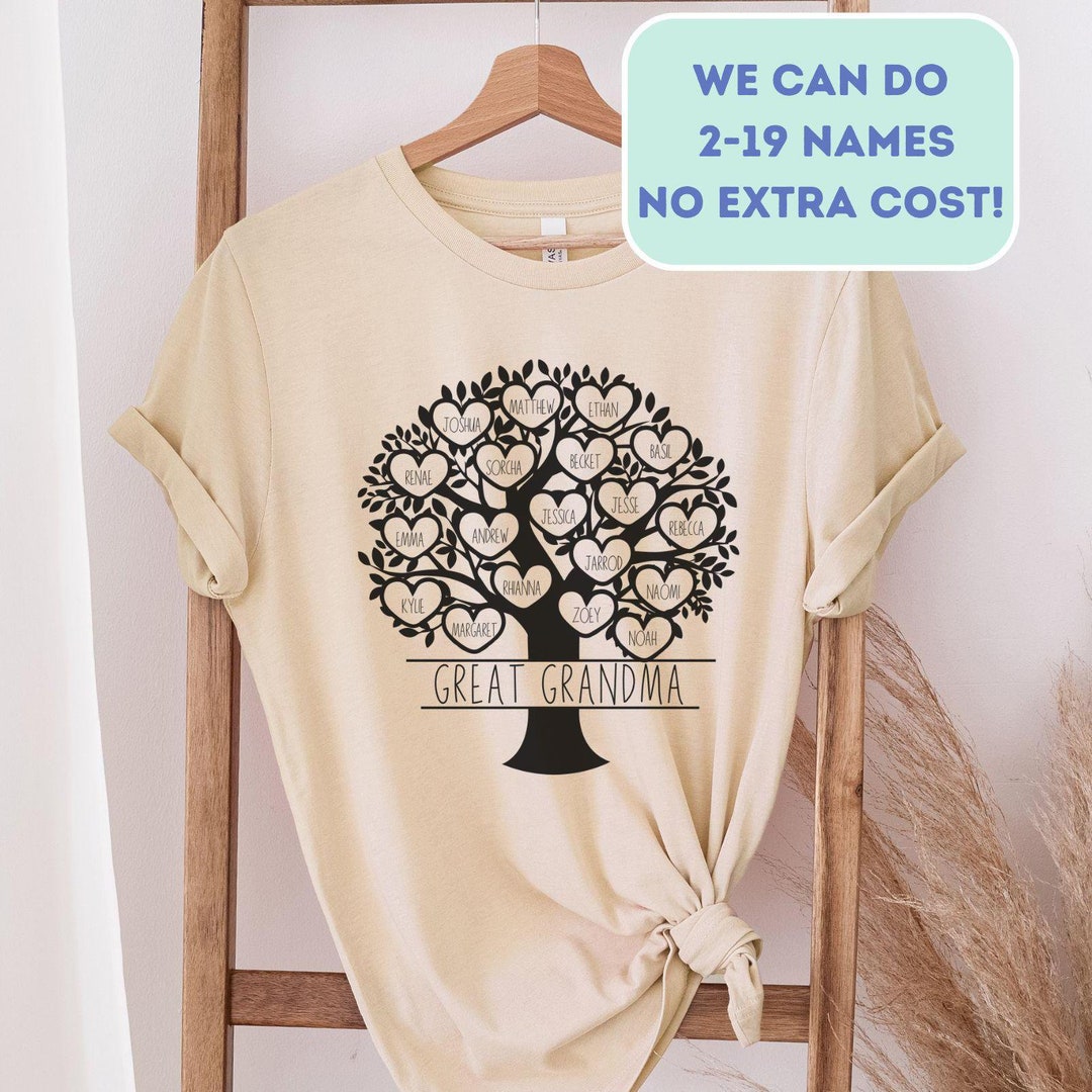 Personalized Family Tree Shirt Special Gift for Mom Grandma Custom ...