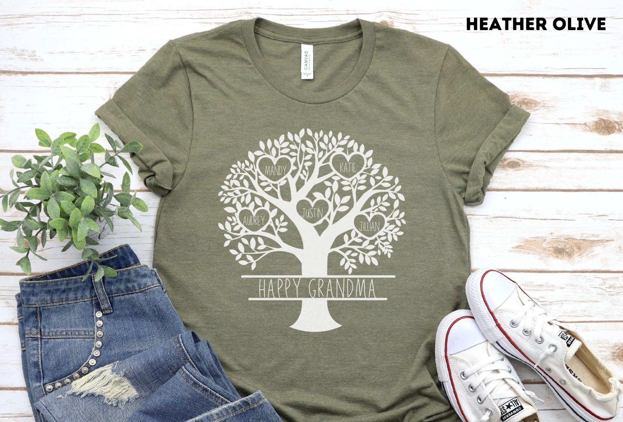 Personalized Family Tree Shirt Special Gift for Mom Grandma Custom ...
