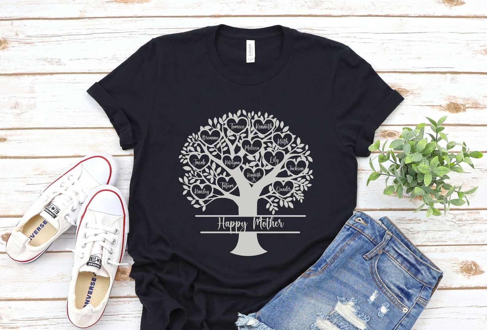 Personalized Family Tree Shirt Special Gift for Mom Grandma Custom ...