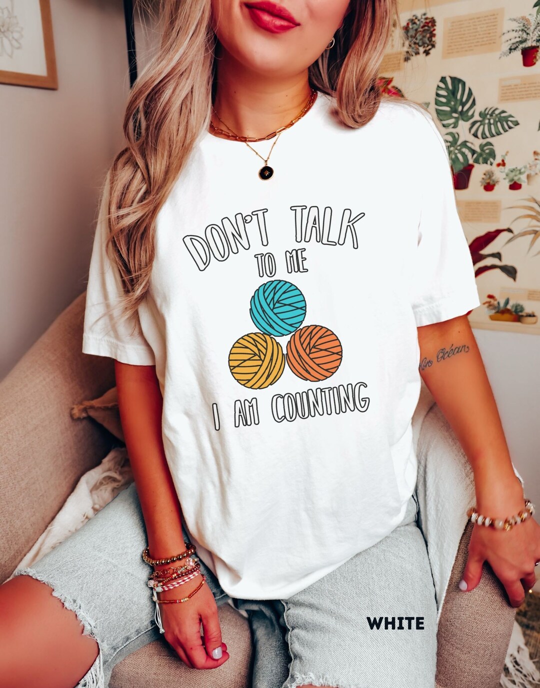 Don't Talk to Me I'm Counting Shirt Funny Knitting T-shirt Crochet Yarn ...