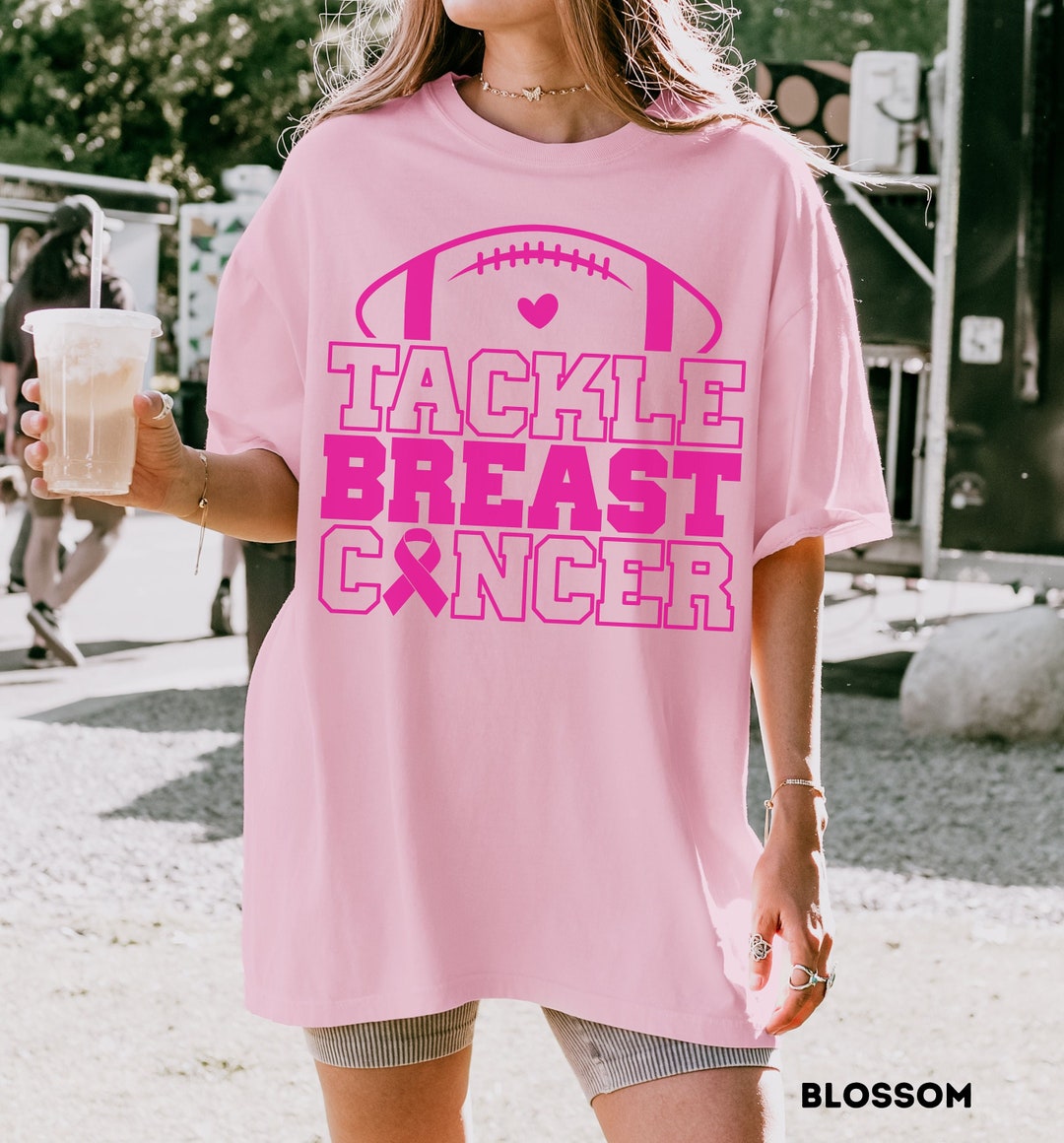 Tackle Breast Cancer Shirt Women Pink Ribbon Awareness Tshirt Cancer ...