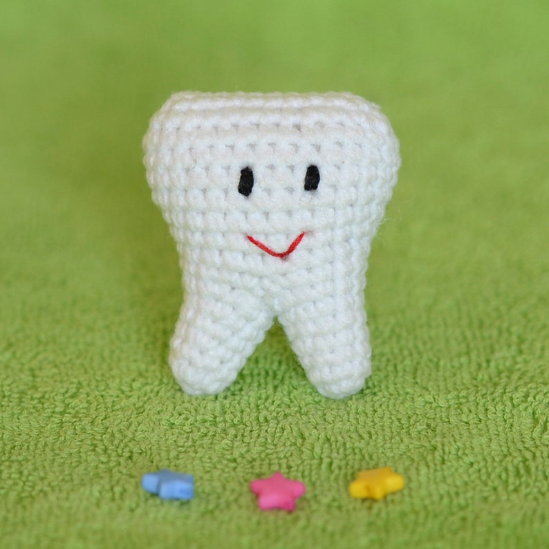 Tooth Keychain Soft Toy Amigurumi Keyring Kawaii Crochet Plush Knit ...