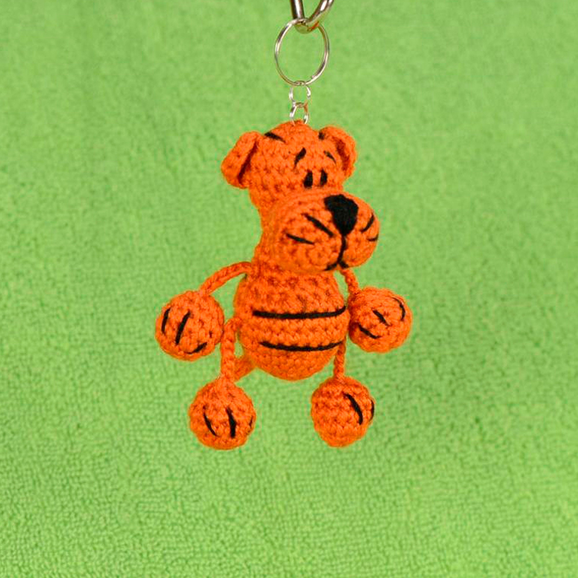 Tiger Plush Keychain Crochet Toy Amigurumi Keyring Knit Animal - Etsy