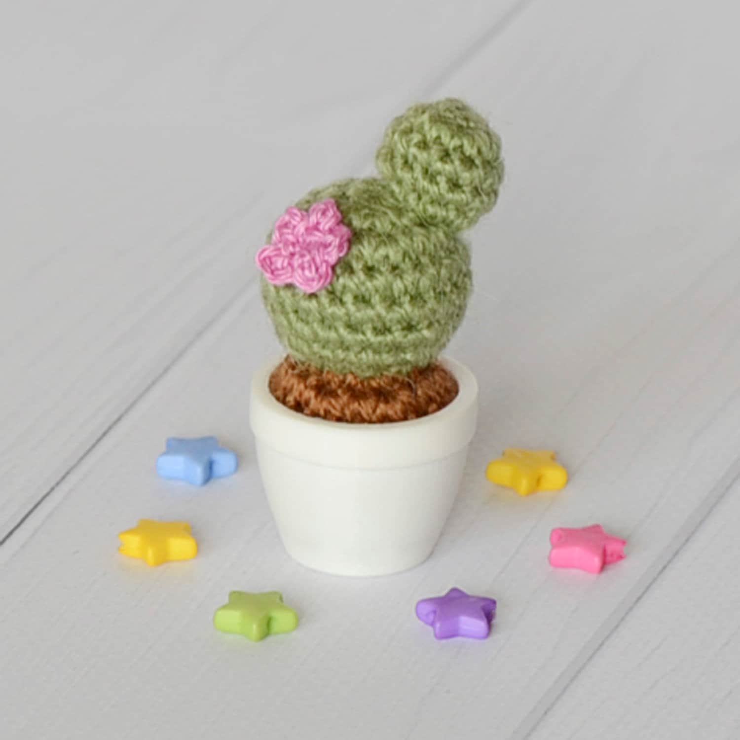 Crochet Cactus Mini Knit Plant Amigurumi Tiny Cactus Desk - Etsy