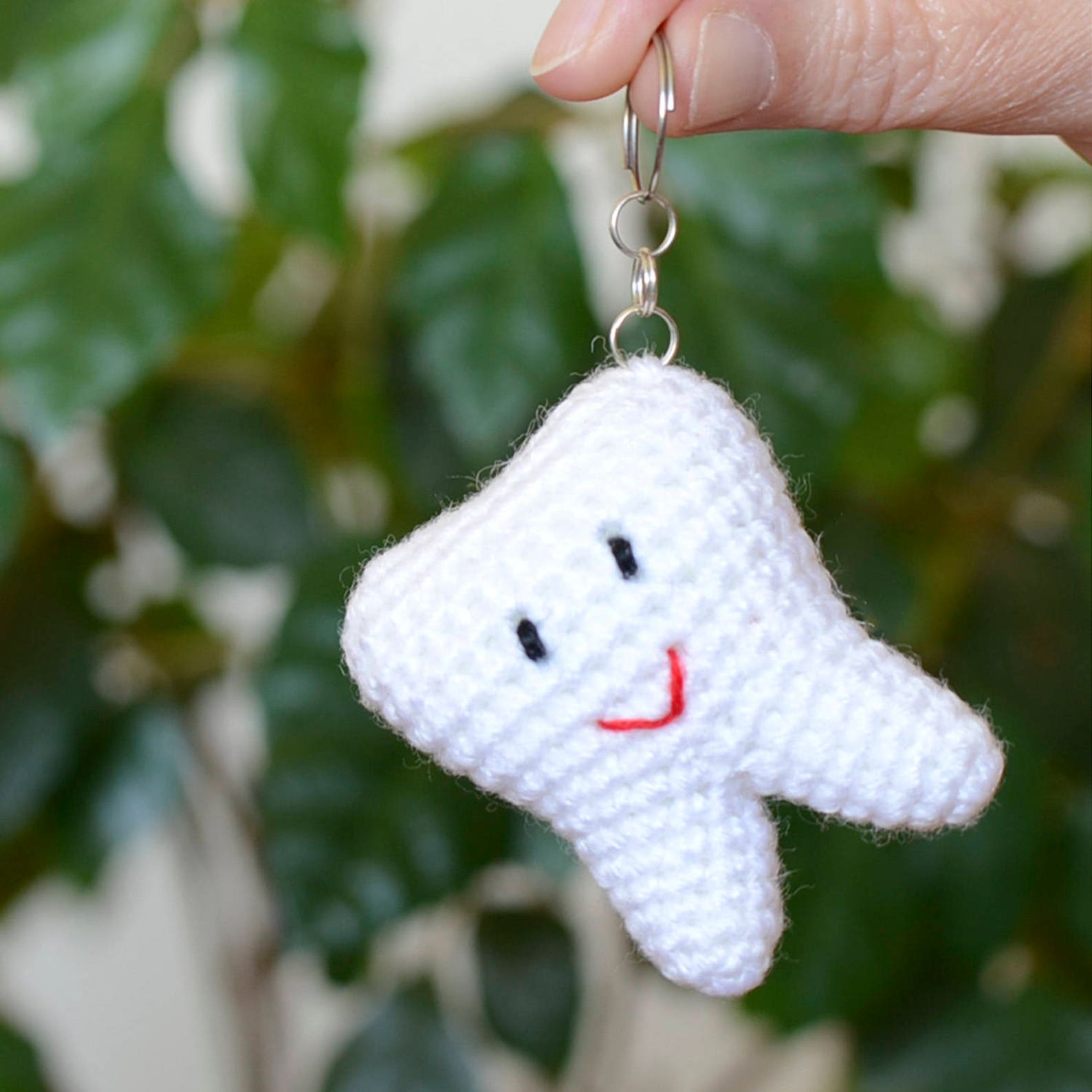 Tooth Keychain Soft Toy Amigurumi Keyring Kawaii Crochet Plush Knit ...