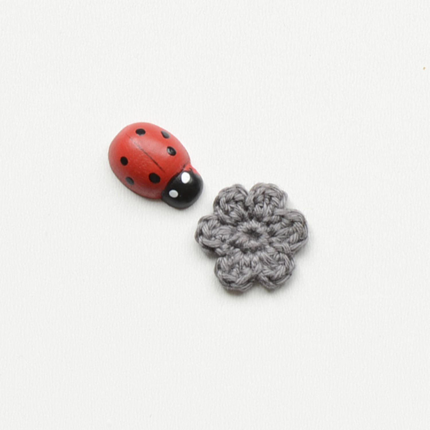 Mini Crochet Flowers Gray Tiny Applique Set Knit Small Crochet | Etsy