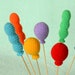 Balloon Picks Kids Cake Topper Table Centerpiece Sticks Rainbow Crochet ...