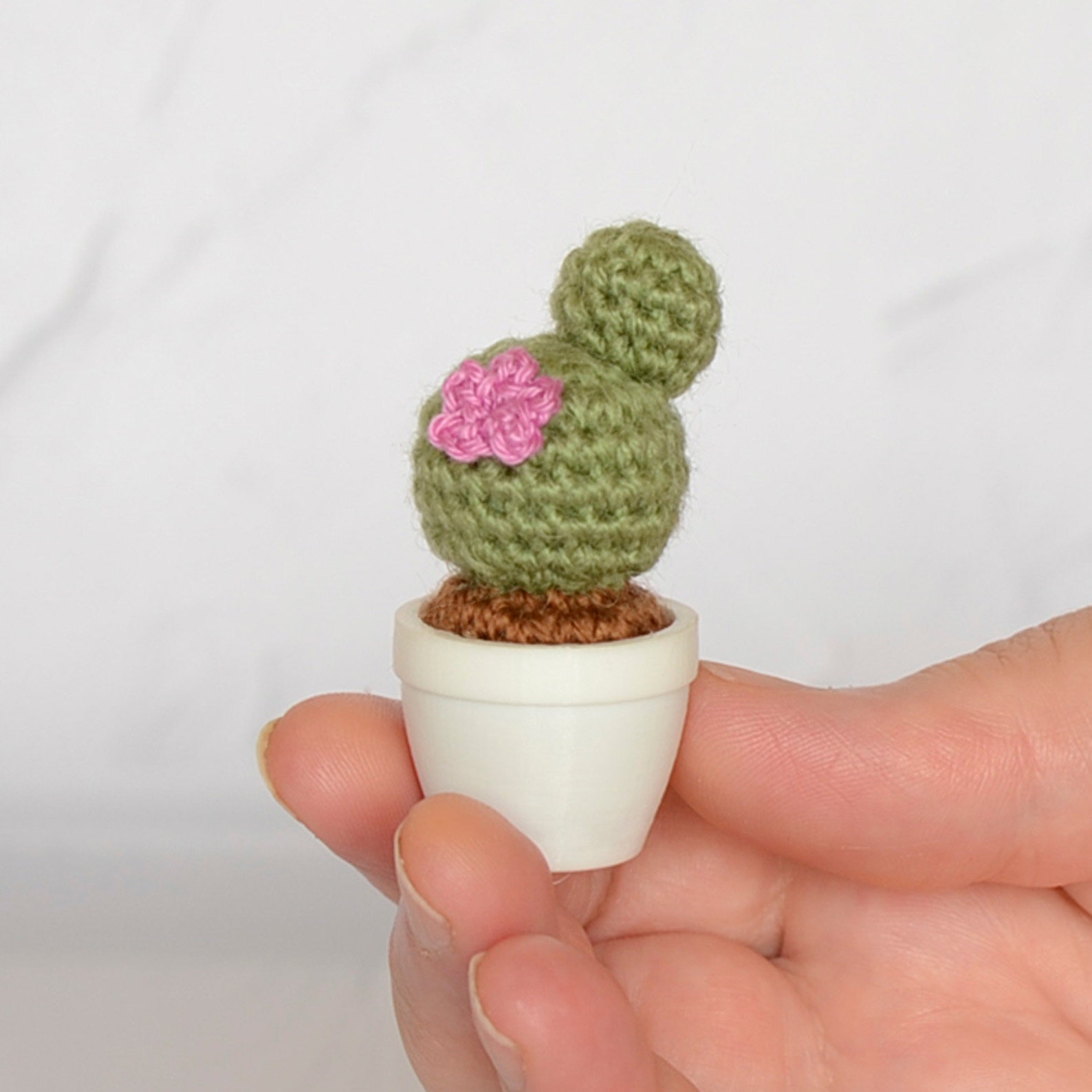 Crochet Cactus Mini Knit Plant Amigurumi Tiny Cactus Desk - Etsy