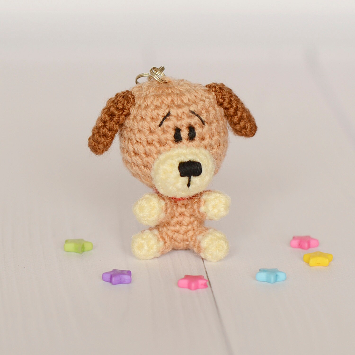 Plush dog keychain Crochet animal Puppy toy Amigurumi Little | Etsy