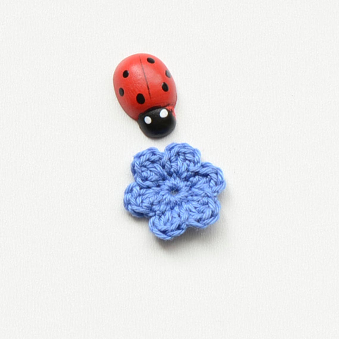 Mini Crochet Flowers Blue Tiny Applique Set Knit Small Crochet | Etsy