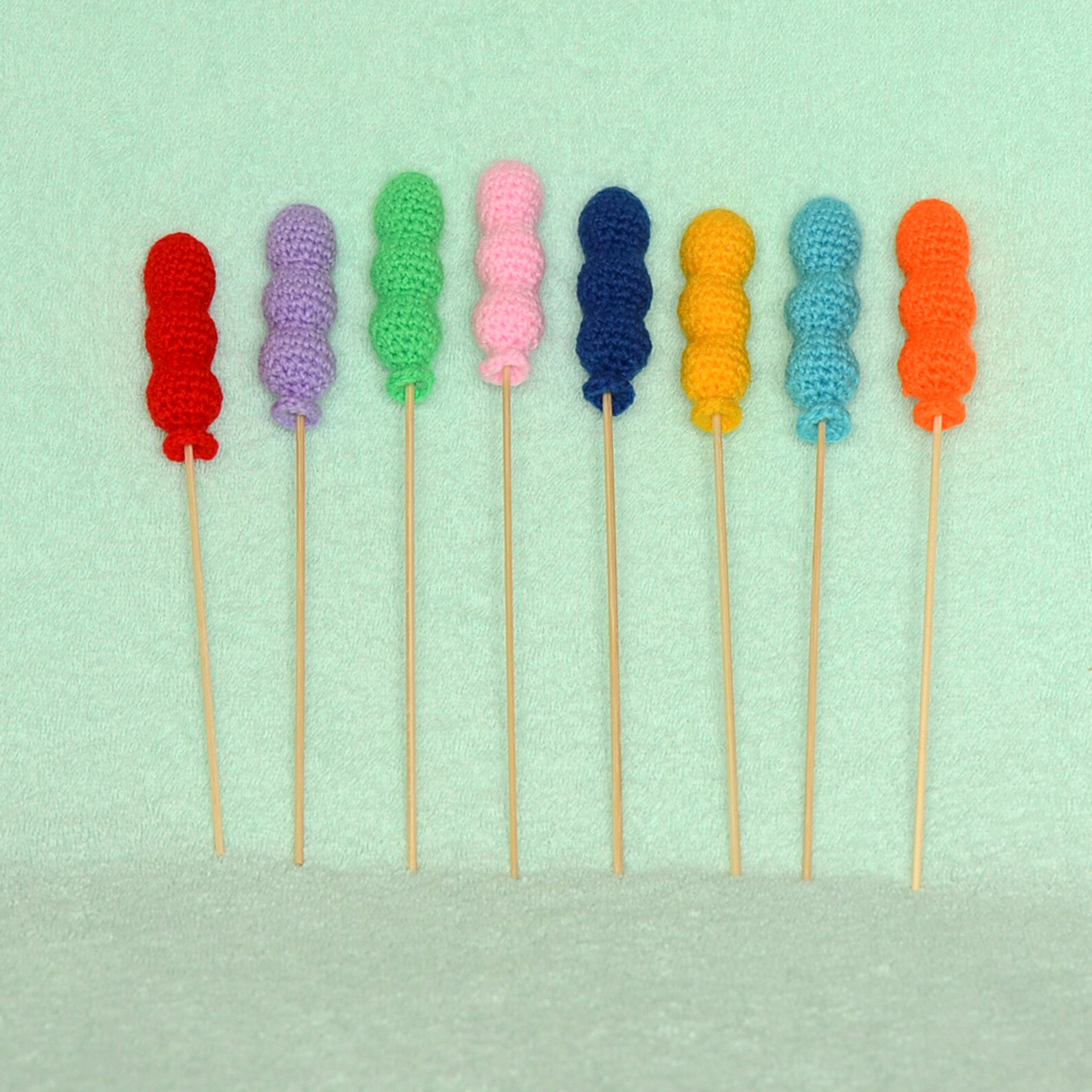 Crochet Balloon Picks: Handmade Acrylic Yarn Centerpiece - Etsy
