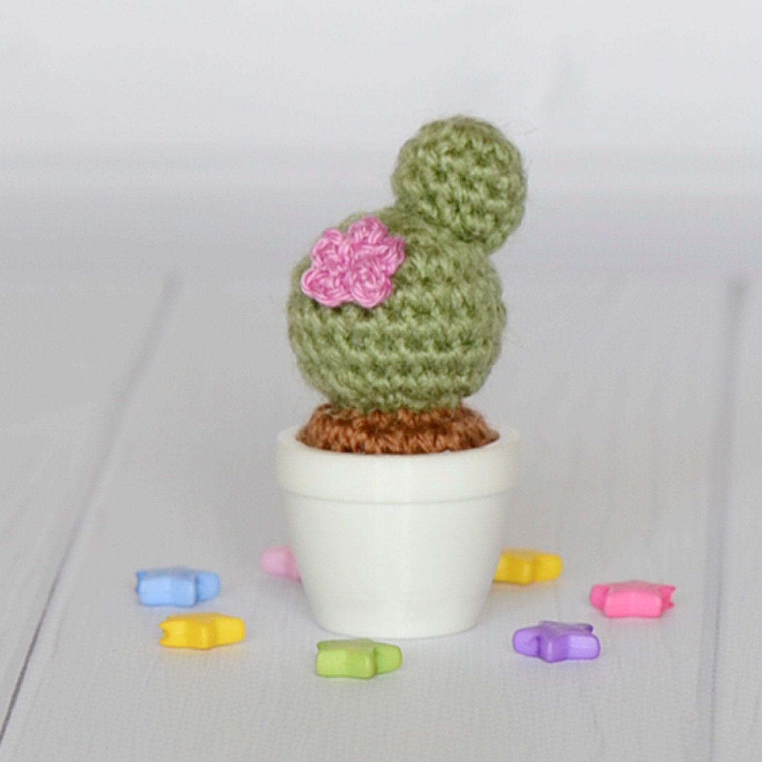 Crochet Cactus Mini Knit Plant Amigurumi Tiny Cactus Desk - Etsy
