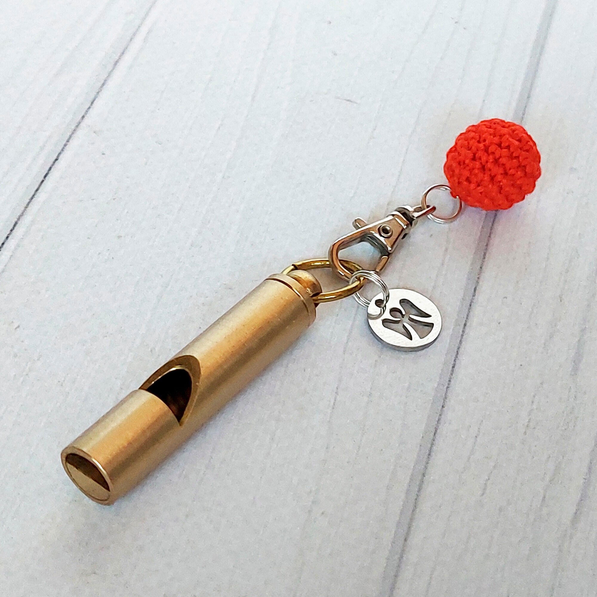 Safety Whistle Guardian Angel Charm Ball Crochet Keyring Security Women ...