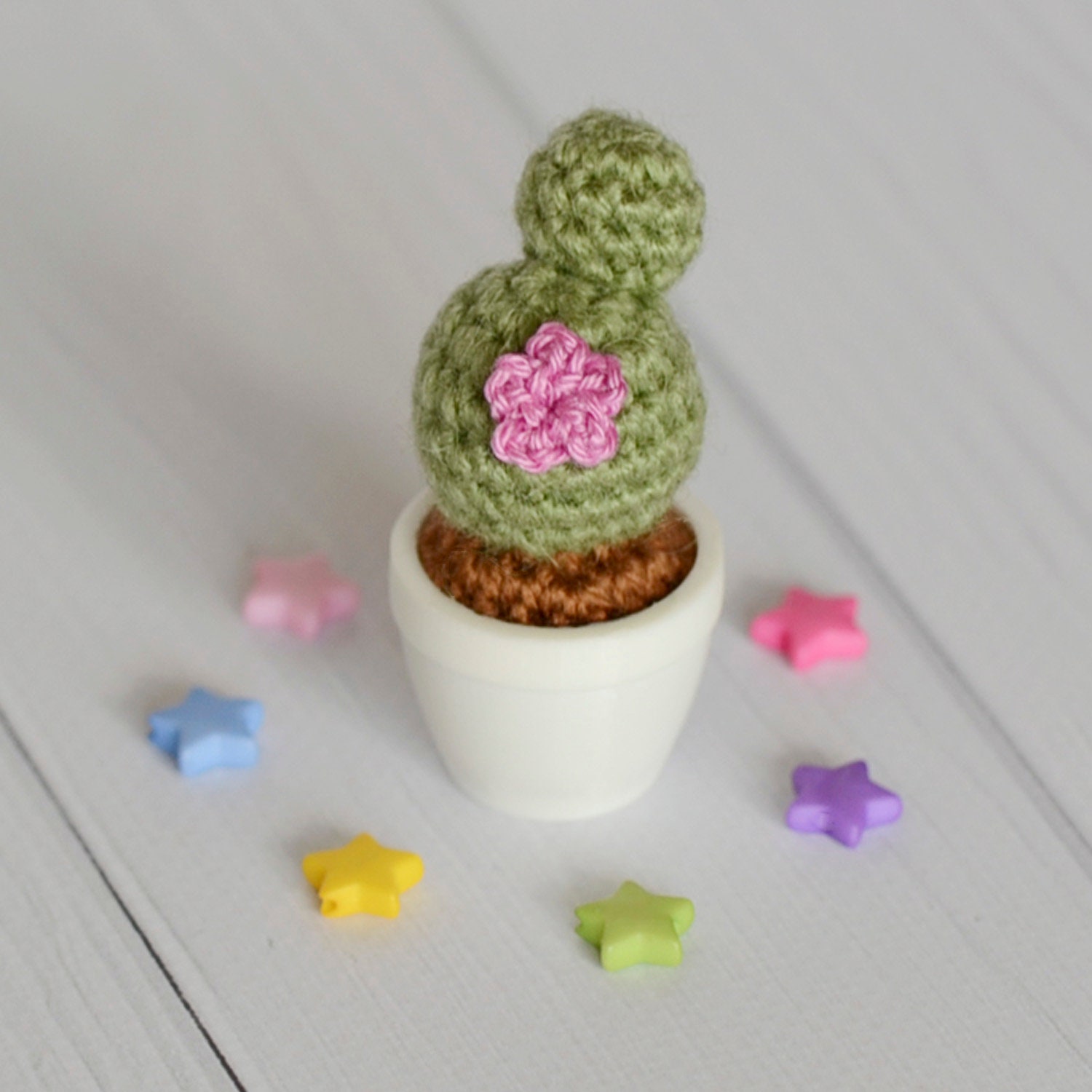 Crochet Cactus Mini Knit Plant Amigurumi Tiny Cactus Desk - Etsy