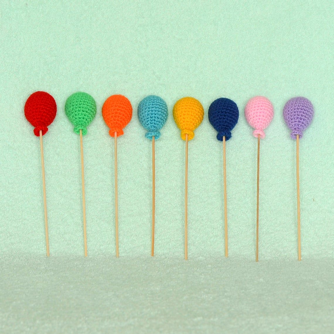 Crochet Balloon Picks: Handmade Acrylic Yarn Centerpiece - Etsy