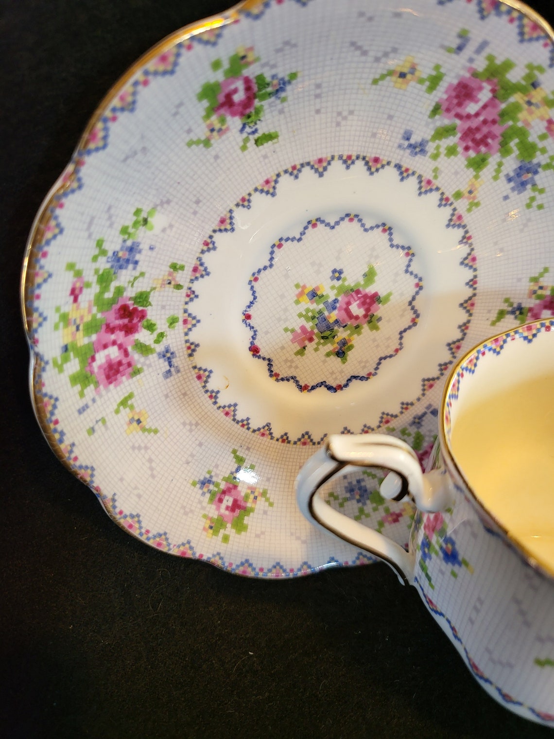 Vintage ROYAL ALBERT Petit Point China Teacup and Saucer 1980's - Etsy