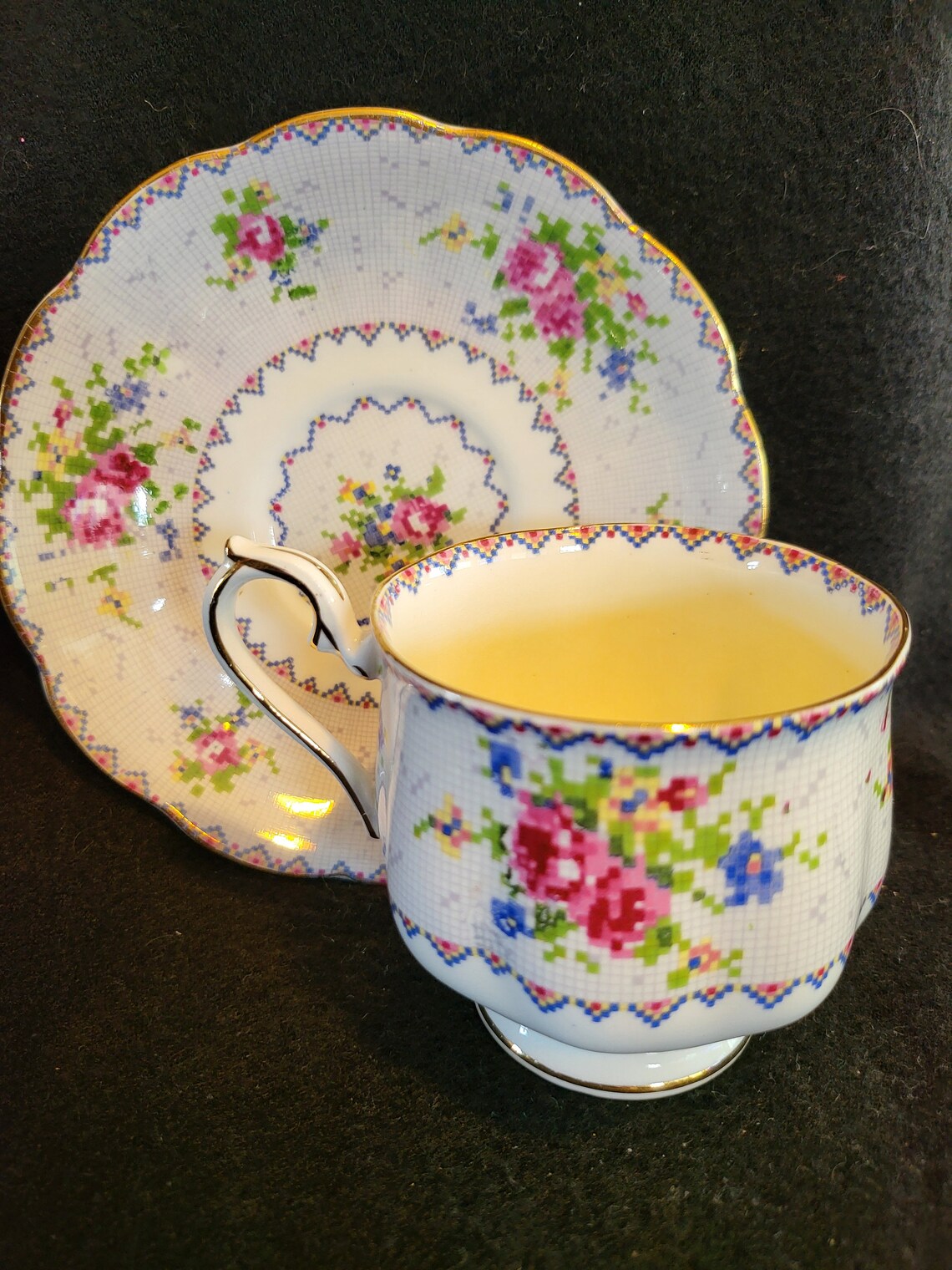 Vintage ROYAL ALBERT Petit Point China Teacup and Saucer 1980's - Etsy