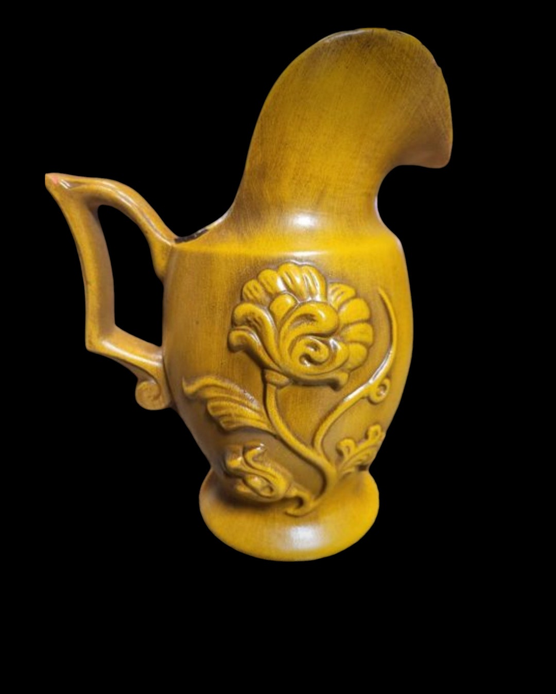 Royal Haeger Pitcher Vase, Vintage Orange 1970's Carved Vase - Etsy