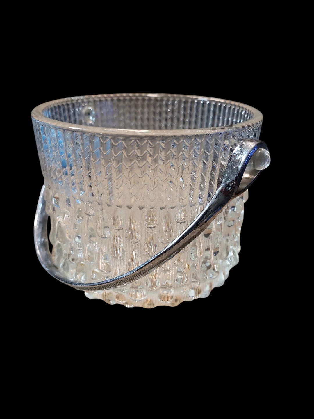 Mid Century Teleflora Crystal Bowl- Beautiful in Its Ribbon & Raindrop ...