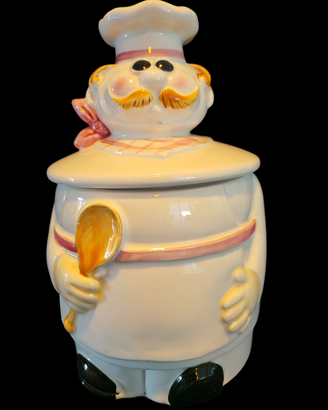 1950s "proud Chef Baker" Ceramic Cookie Jar W/lid From Japan - He's ...
