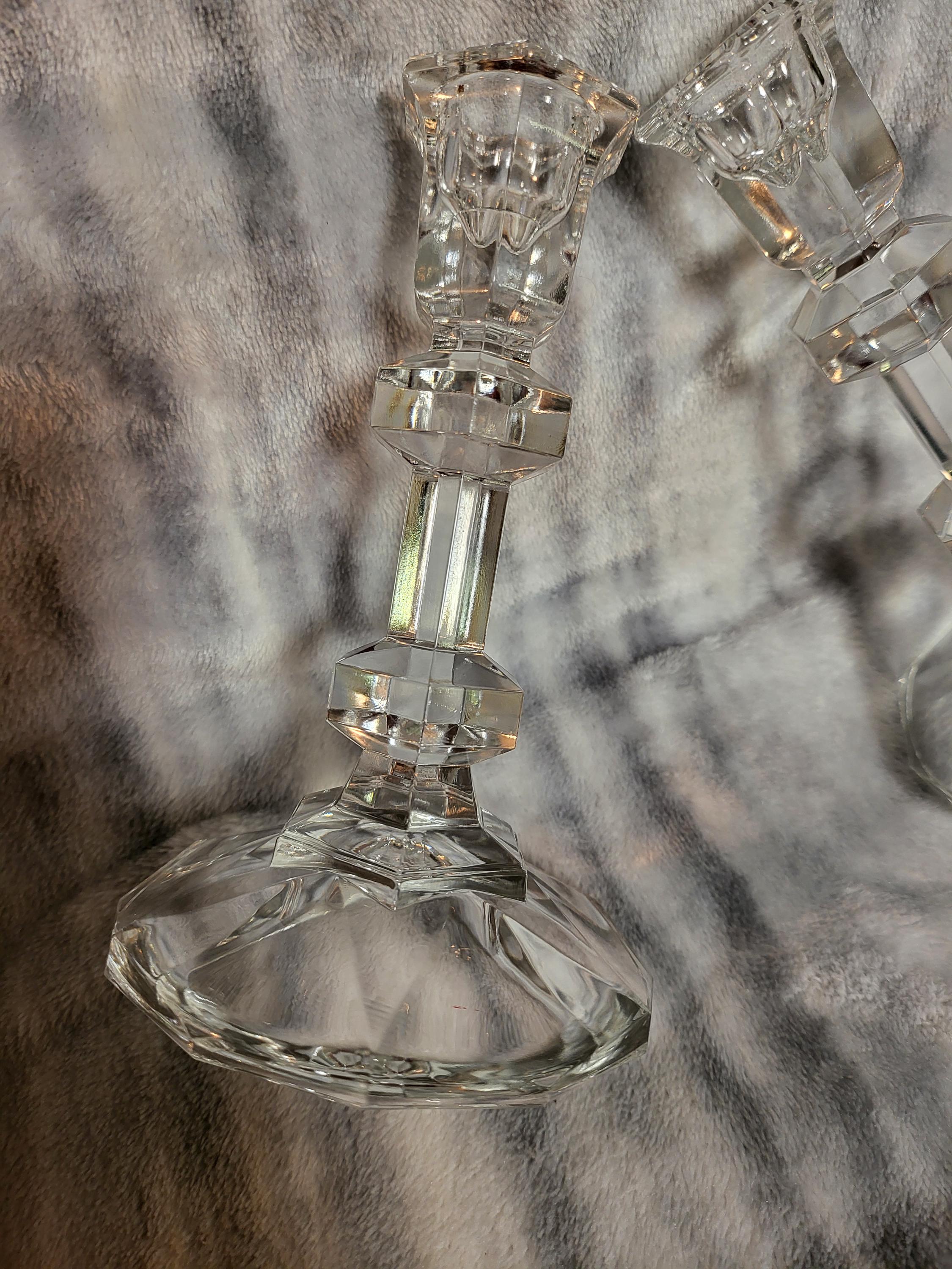 Set of 2 Austria 24% Lead Crystal Glass Candlesticks 6”- Beautiful - Etsy