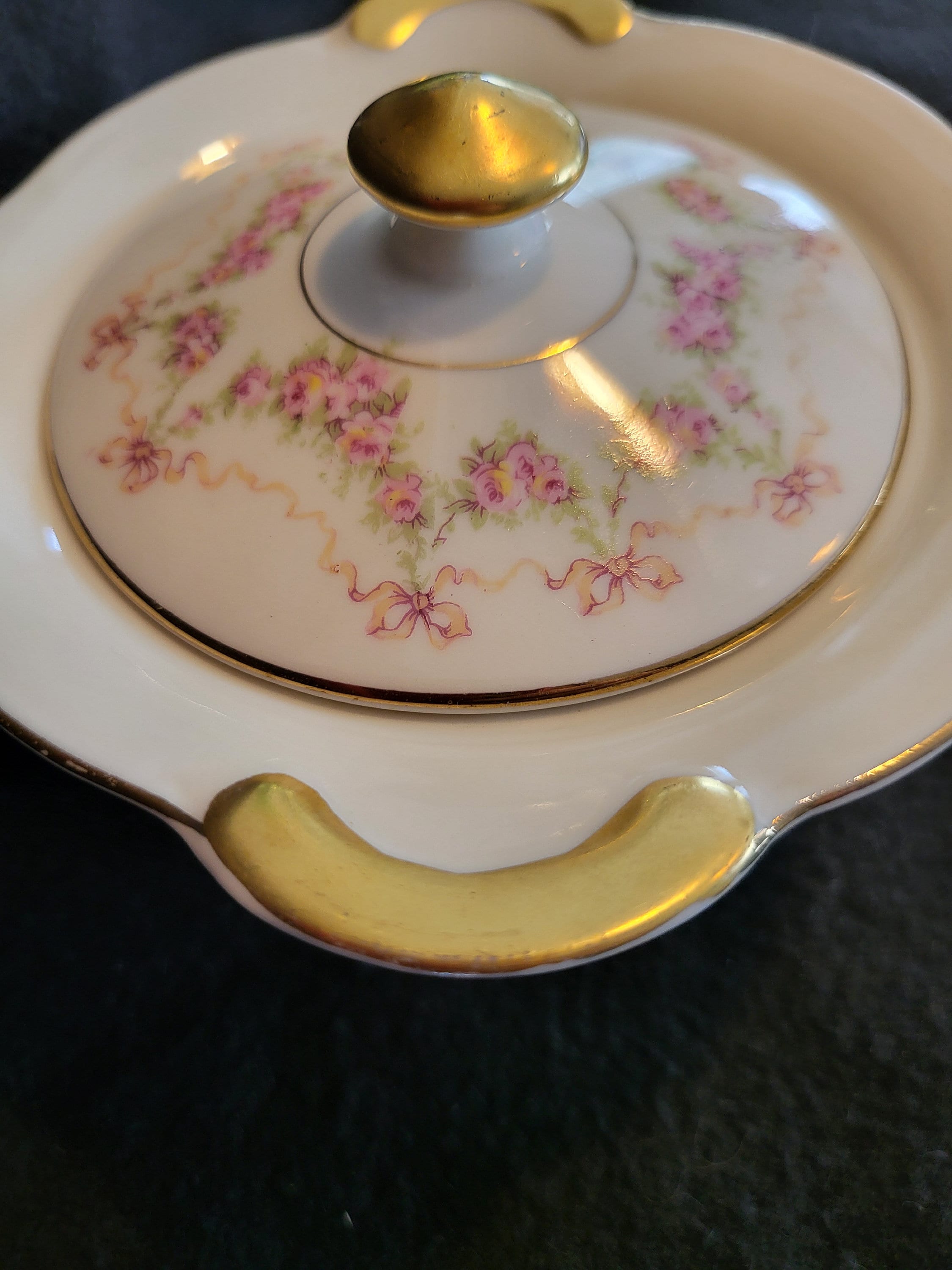 Theodore Haviland 1940"s "hamilton" Sugar Bowl Vintage China Pink Roses ...