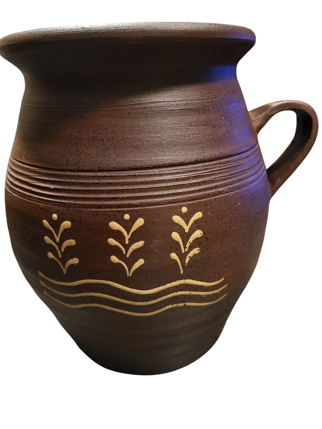 AMAZING Pottery Redware Crock Slip Decorated Vintage - Rare Find! 9 ...
