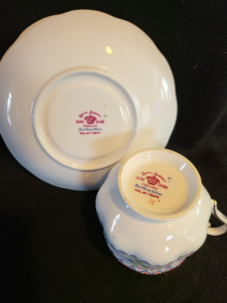 Vintage ROYAL ALBERT Petit Point China Teacup and Saucer 1980's - Etsy