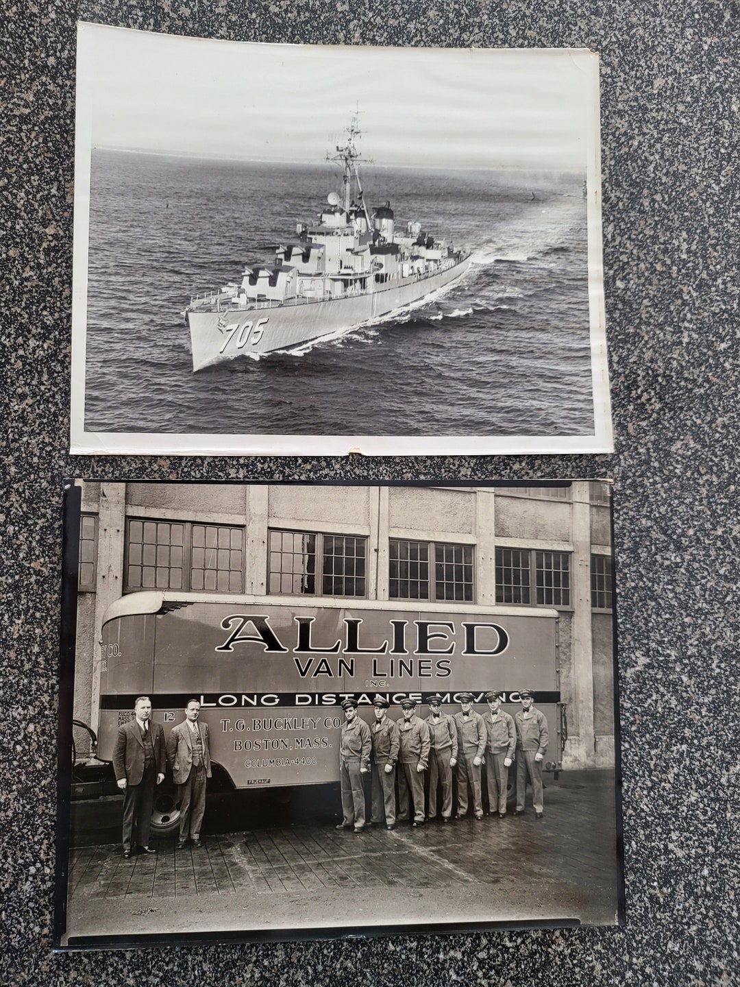 Two 8x10 Original Photographs, Navy Emporium USS COMPTON DD 705 and ...
