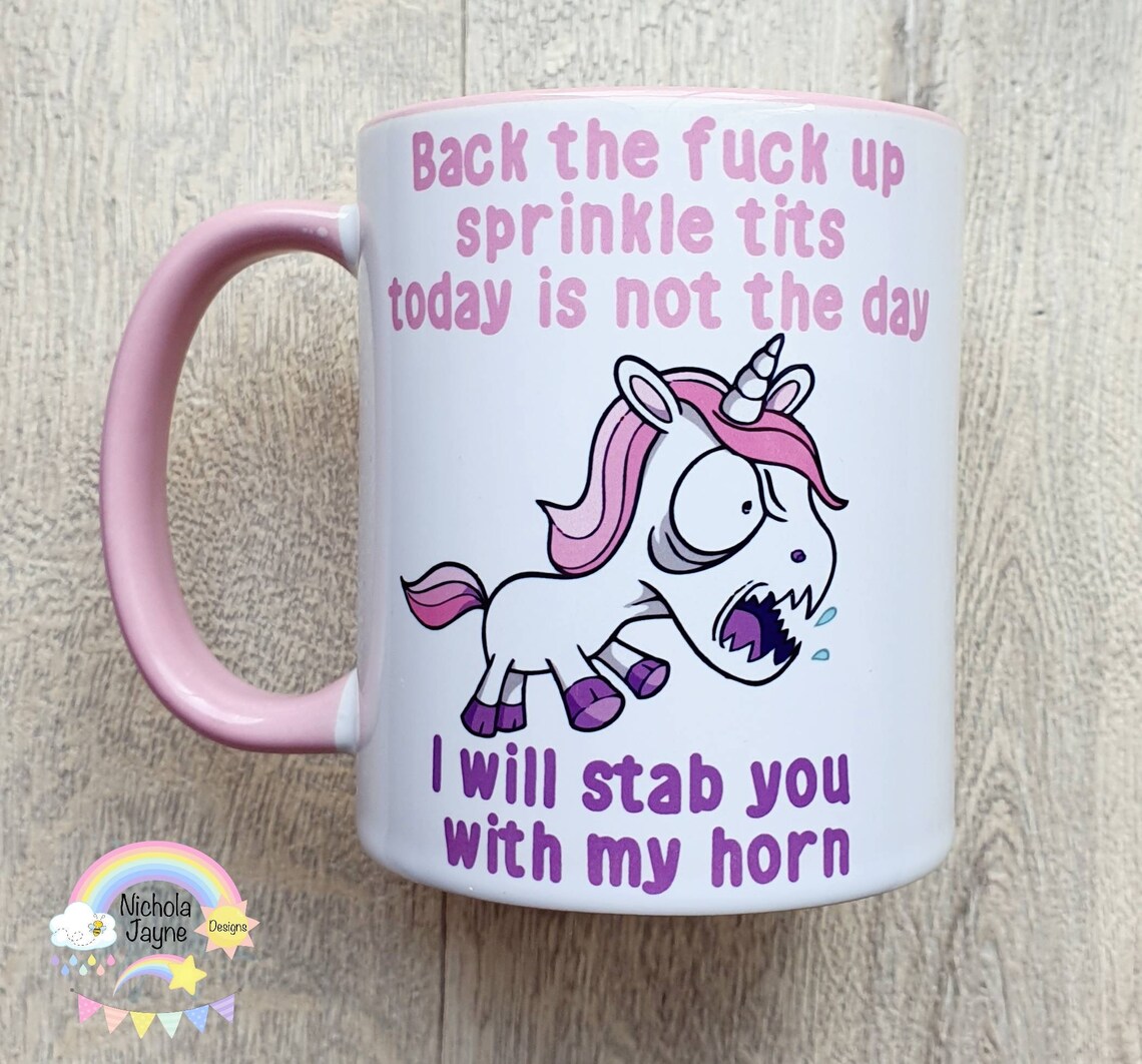Handmade Novelty Unicorn Swear Rude Mug Cup Coaster Etsy