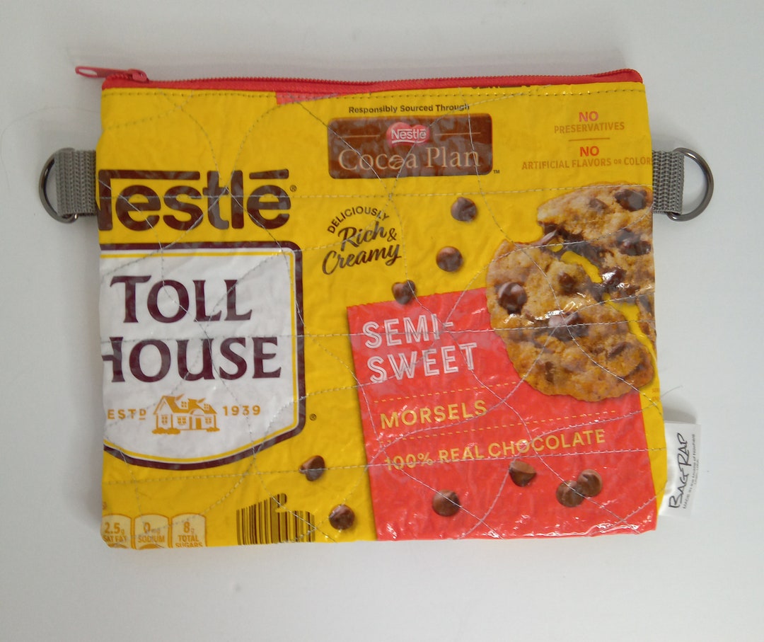 Chocolate Chip Bag Upcycled Zipper Pouch. - Etsy