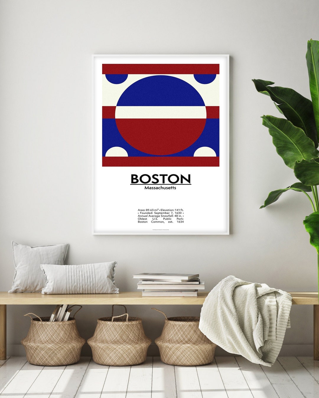 Boston Travel Poster,high Quality Art Print, Abstract Graphic Design ...