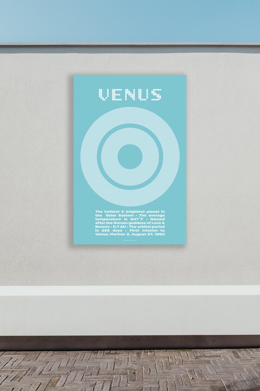 Simple Venus Art Print, Graphic Minimalism Wall Art, Solar System ...