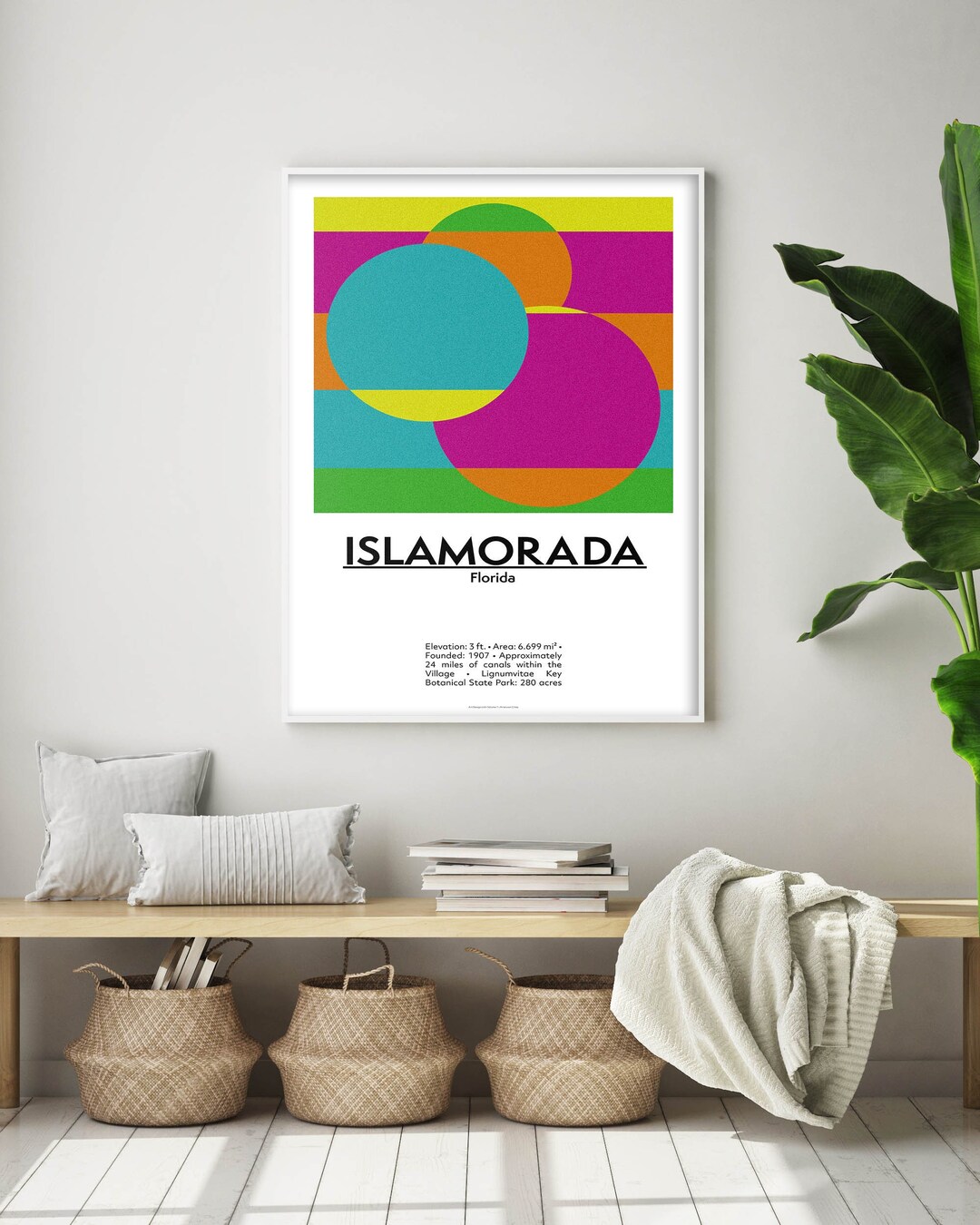 Islamorada Florida Travel Poster, High Quality Art Print, Abstract ...