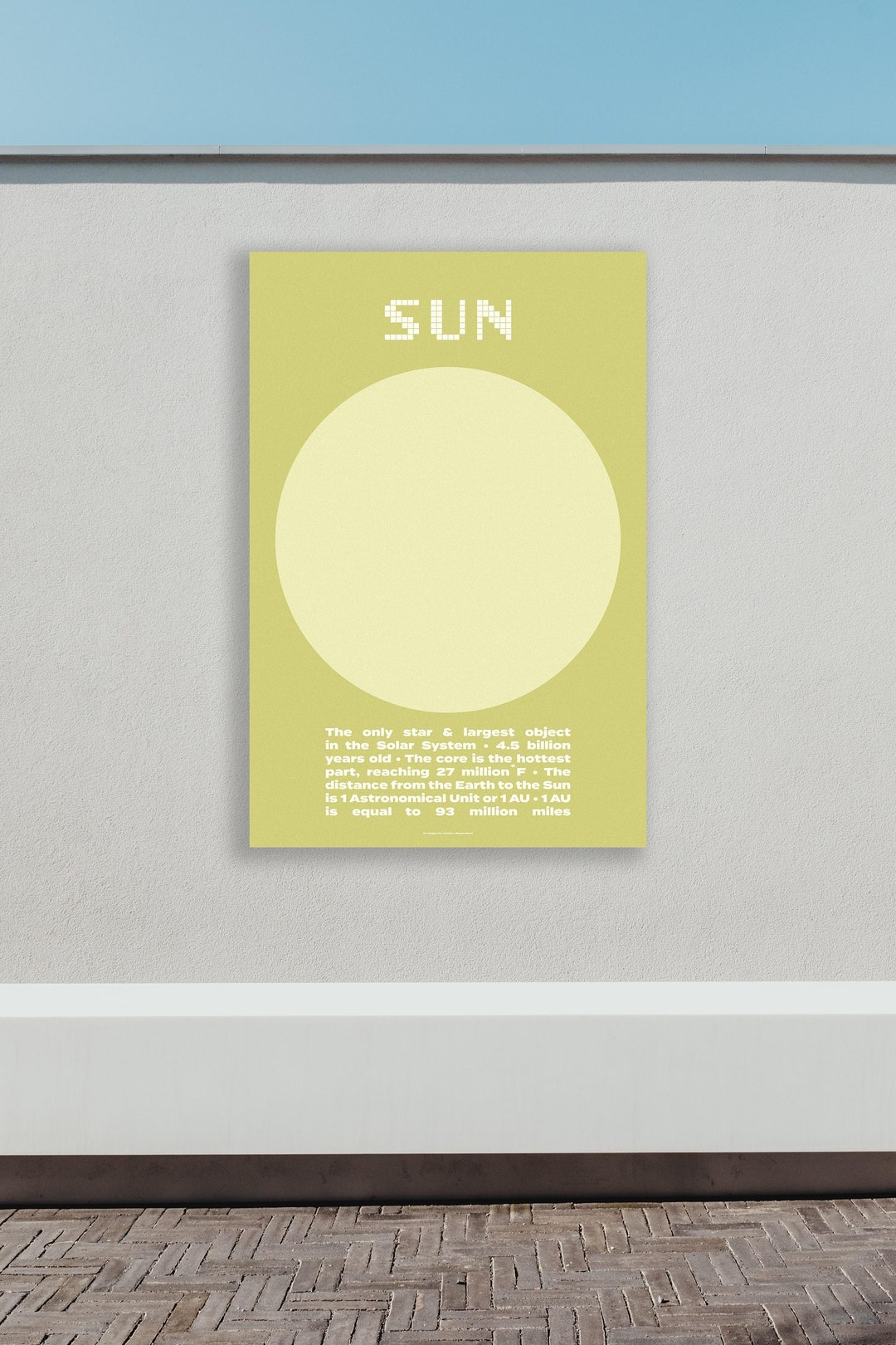 Simple Sun Print, Graphic Minimalist Wall Art, Solar System Science ...