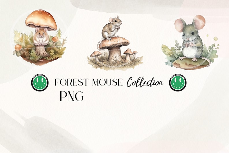 Charming Forest Mouse Clip Art 15 High Quality PNG Images for - Etsy