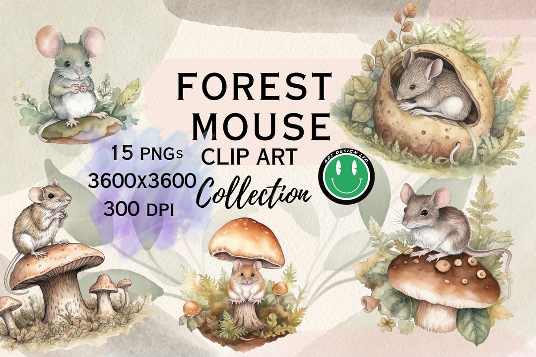 Charming Forest Mouse Clip Art, 15 High Quality PNG Images for ...
