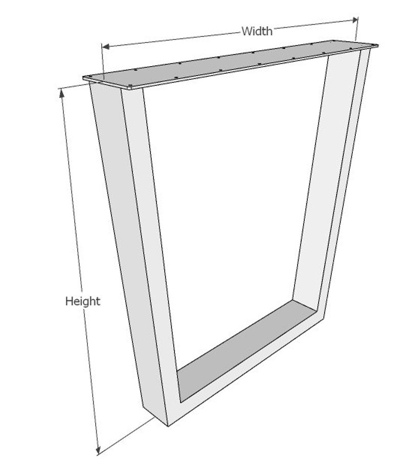 Trapezoid Steel Table Legs Table Base Desk Legs Desk Base - Etsy