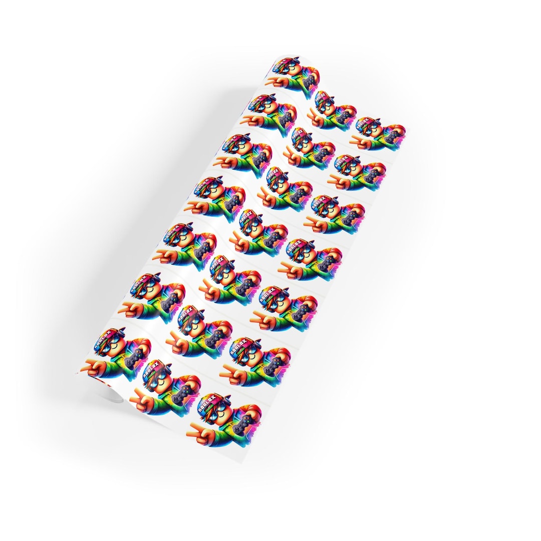 Roblox Gamer Colorful Rainbow Wrapping Paper Roll | Gift Wrap Paper - Etsy