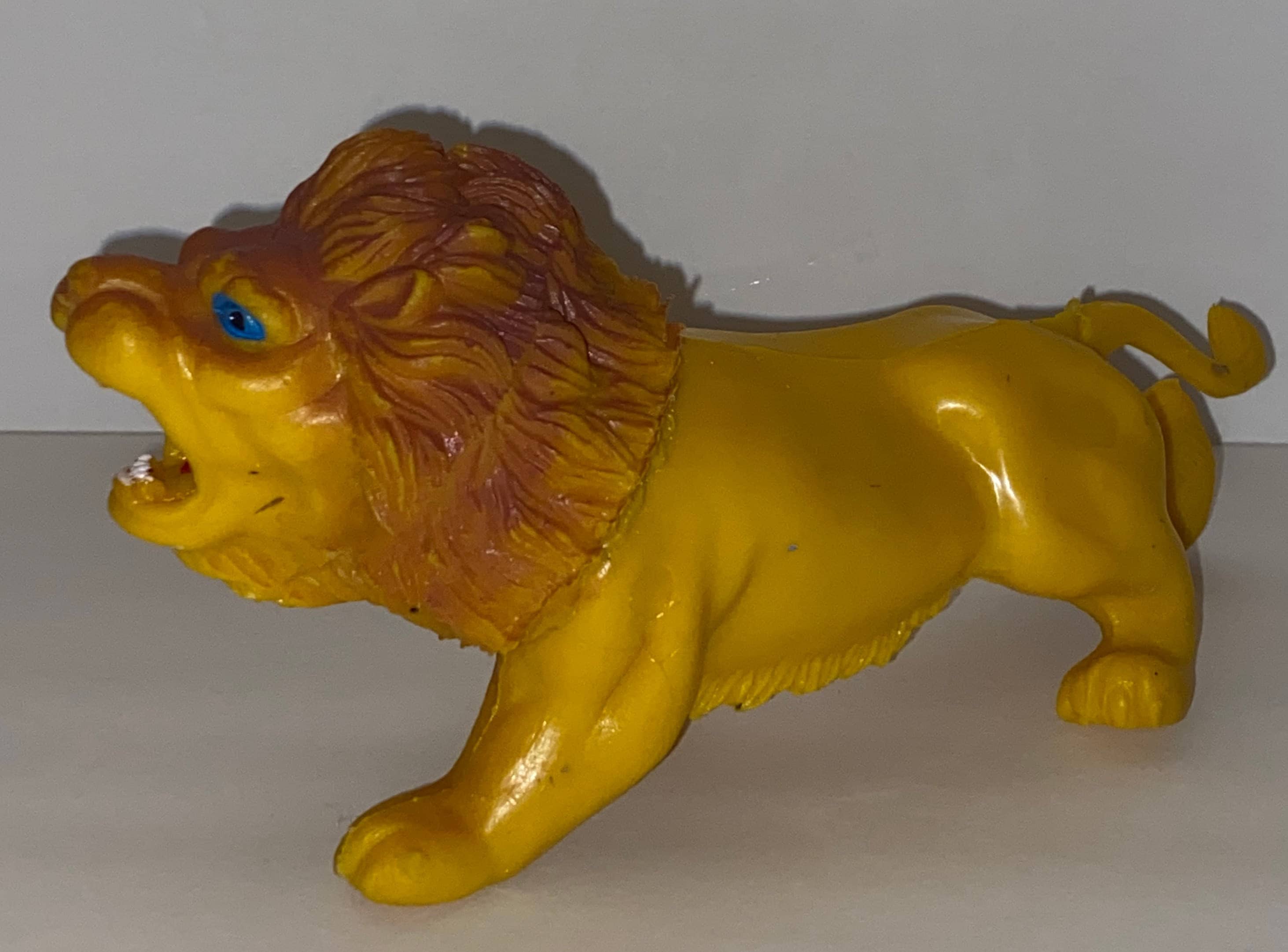 Vintage Plastic Lion Toy With Blue Eyes 7 - Etsy
